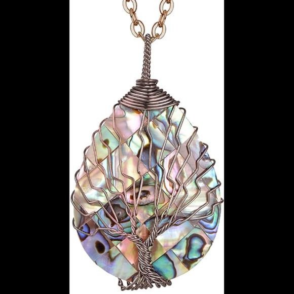 Jewelry | Tear Drop Shell Pendant Tree Of Life Good Luck | Poshmark